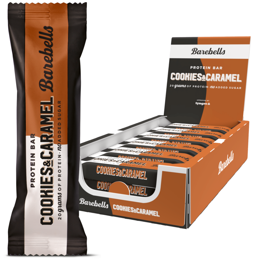 Barebells Cookies & Caramel Proteinbar | – Køb Barebells Online